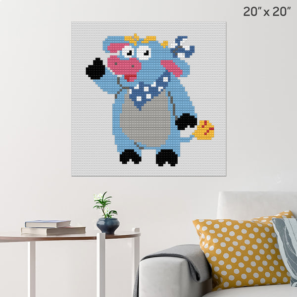 Benny the Cow Pixel Art Wall Poster - Build Your Own with Bricks! - BRIK