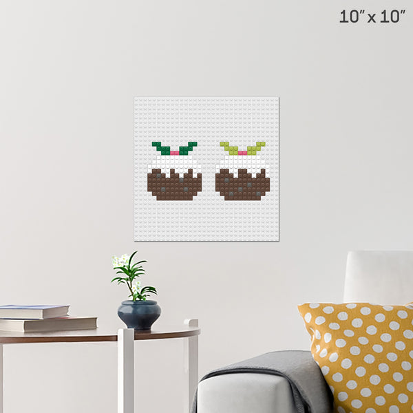 Christmas Pudding Pixel Art Wall Poster - Build Your Own with Bricks ...