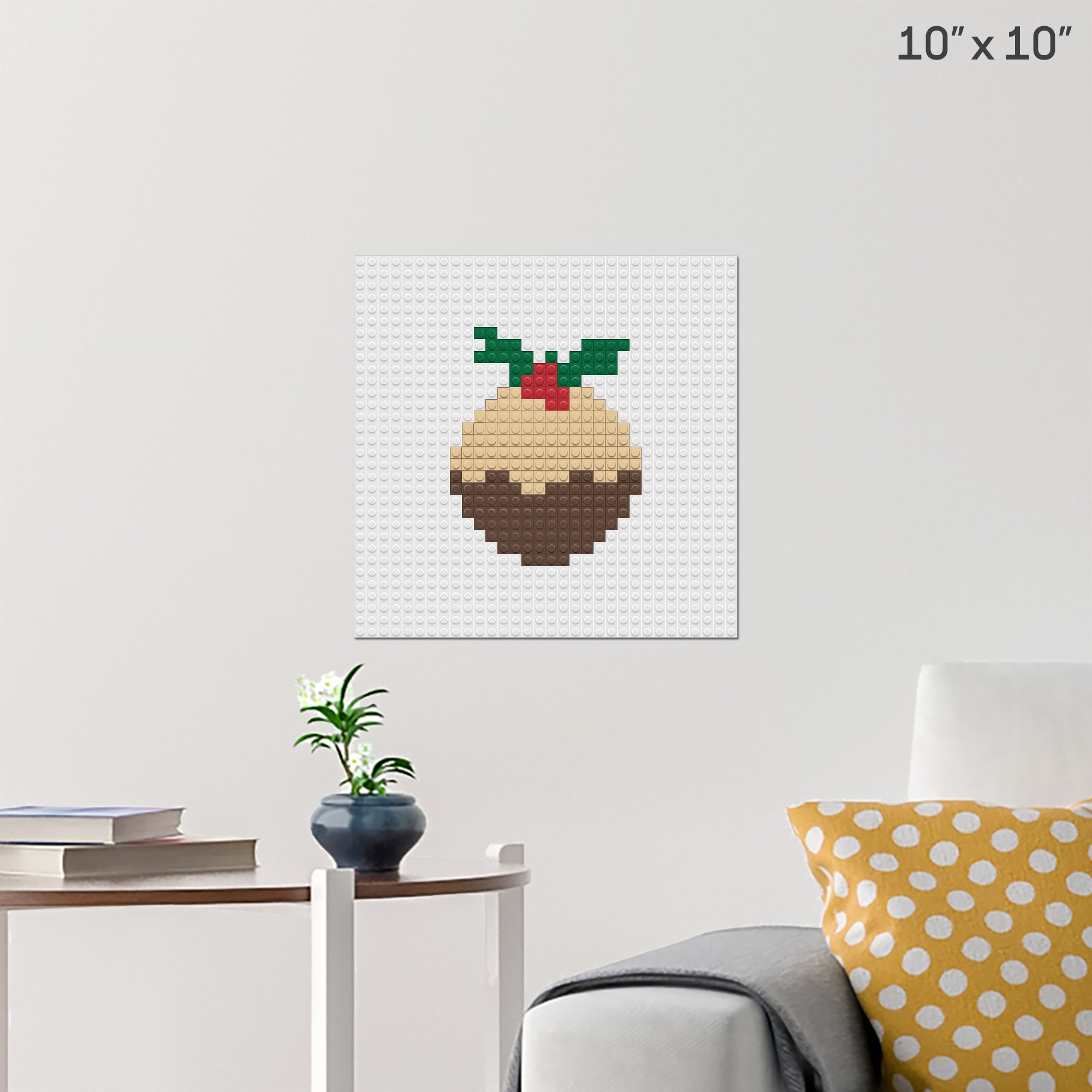 Christmas Pudding Pixel Art Wall Poster - Build Your Own with Bricks ...