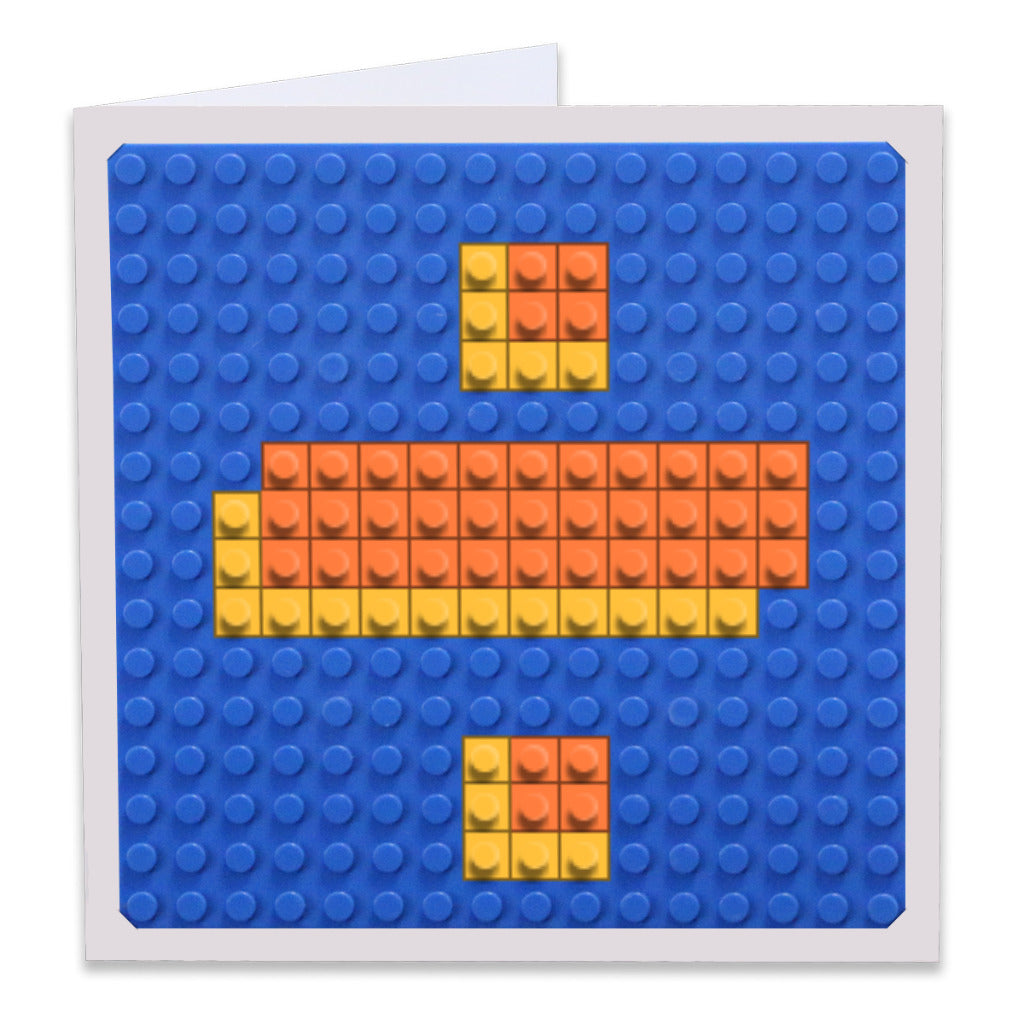 Division Sign Pixel Art Build-On Greeting Card | BRIK