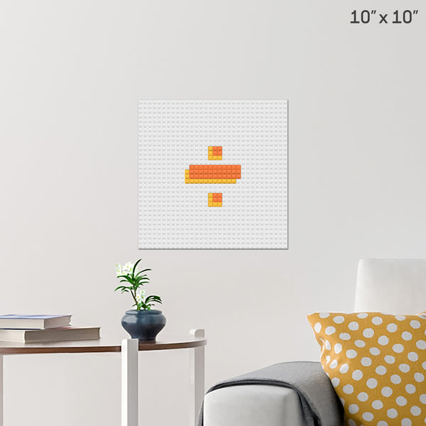 Division Sign Pixel Art Wall Poster - Build Your Own with Bricks! - BRIK