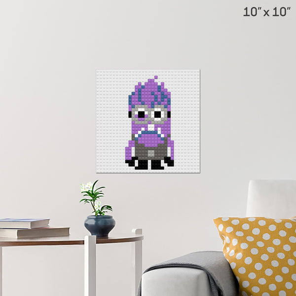 Evil Minion Pixel Art Wall Poster - Build Your Own with Bricks! - BRIK