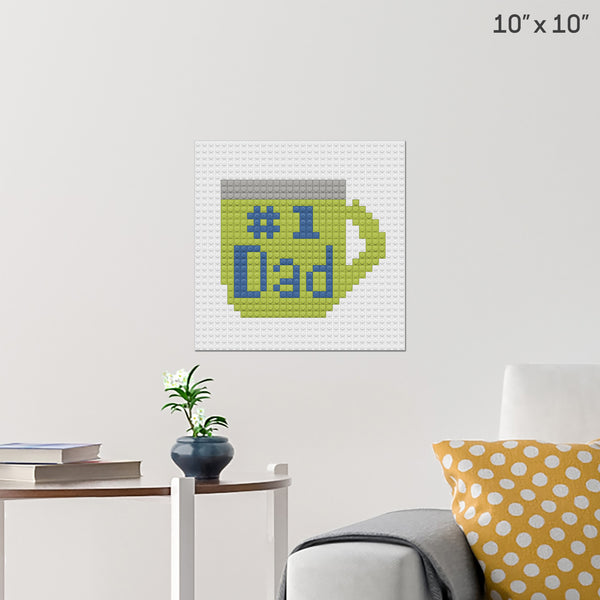 Father's Day Pixel Art Wall Poster - Build Your Own with Bricks! - BRIK