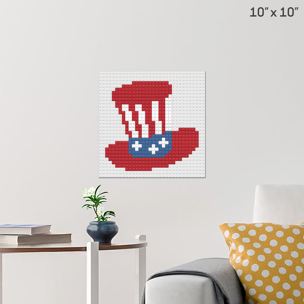 Fourth of July Pixel Art Wall Poster - Build Your Own with Bricks! - BRIK