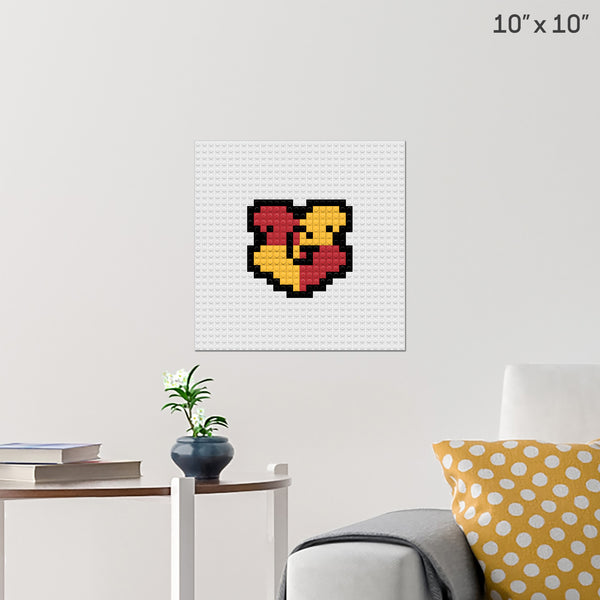 Gryffindor Pixel Art Wall Poster - Build Your Own with Bricks! - BRIK