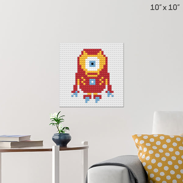 Iron Man Pixel Art Wall Poster - Build Your Own with Bricks! - BRIK