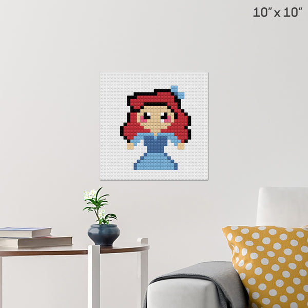 Little Mermaid Pixel Art Wall Poster - Build Your Own with Bricks! - BRIK