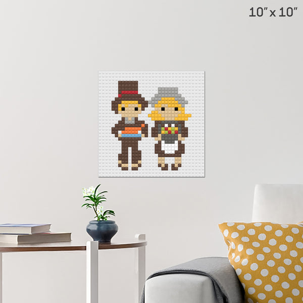 Pilgrims Pixel Art Wall Poster - Build Your Own with Bricks! - BRIK
