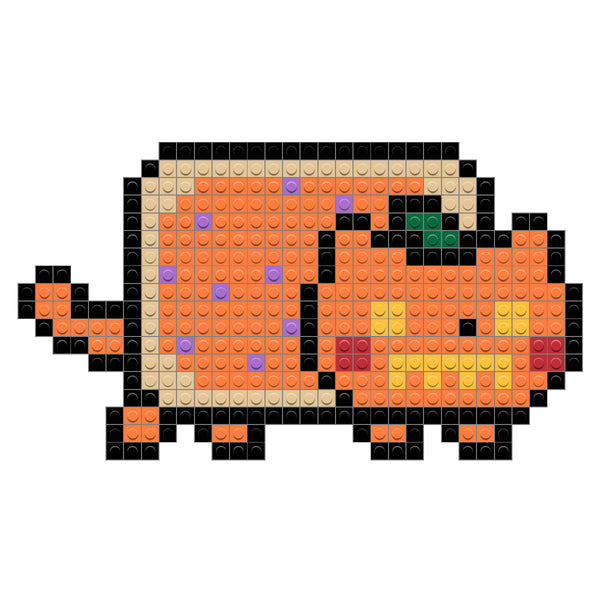 Pixel Art Minecraft Grid Nyan Cat