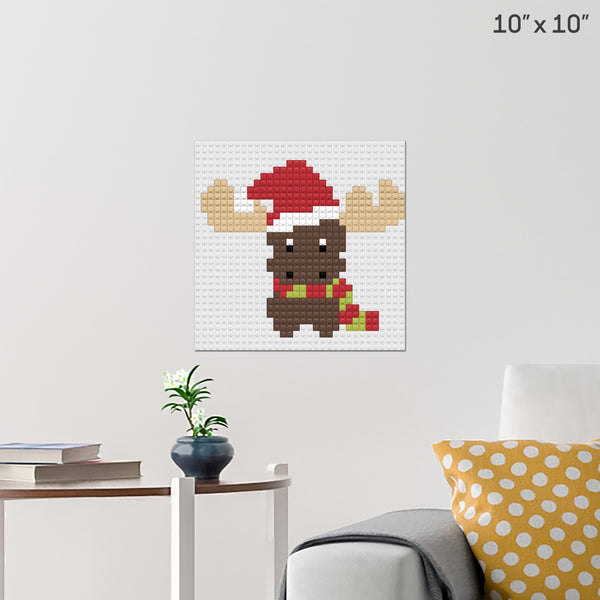 Reindeer Pixel Art Wall Poster - Build Your Own with Bricks! - BRIK