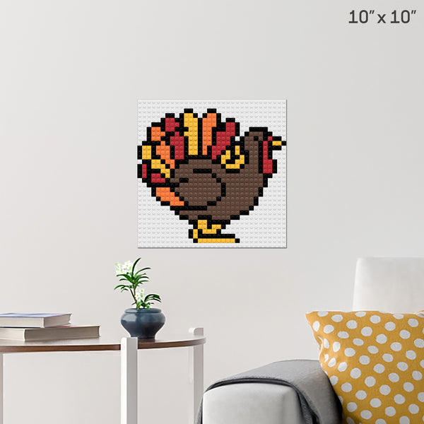 Thanksgiving Turkey Pixel Art Wall Poster - Build Your Own with Bricks ...