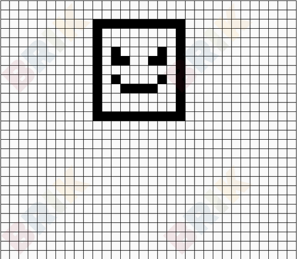 Black And White Pixel Art Face