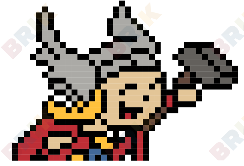Thor Pixel Art Grid