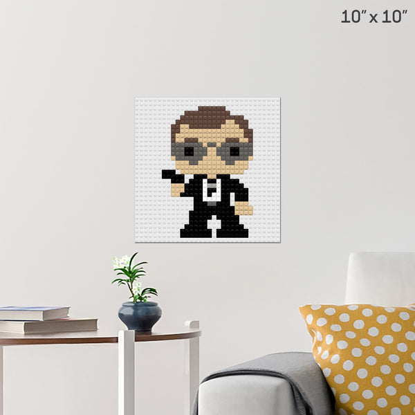 Agent Smith Pixel Art Wall Poster - Build Your Own with Bricks! - BRIK