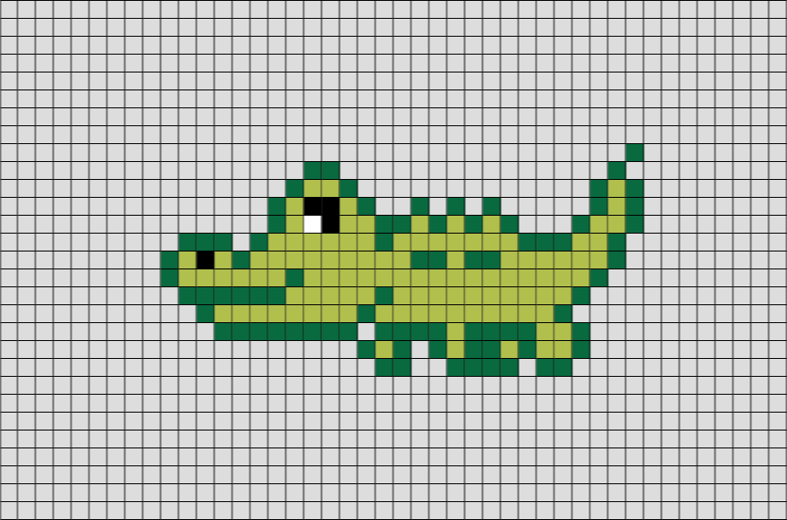 Minecraft Alligator Pixel Art