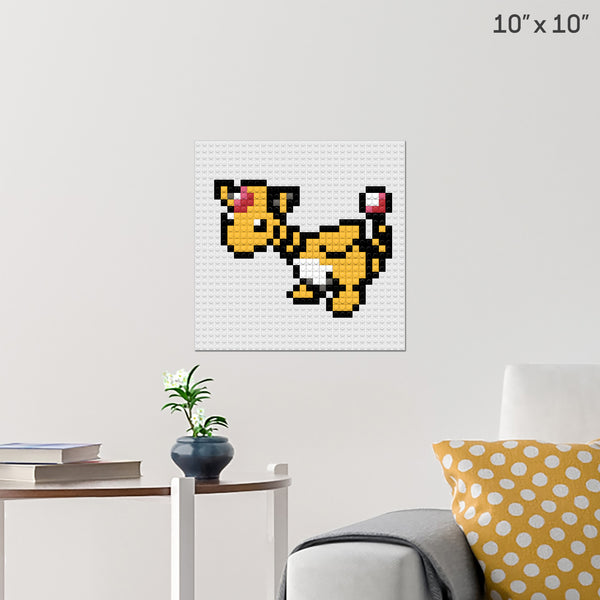 Ampharos Pixel Art Wall Poster - Build Your Own with Bricks! - BRIK