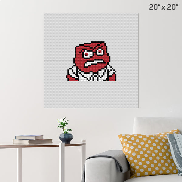 Anger Pixel Art Wall Poster - Build Your Own with Bricks! - BRIK