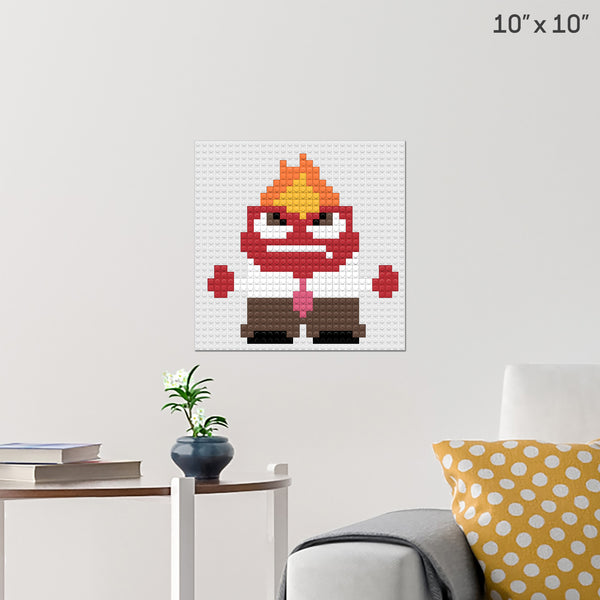 Anger Pixelart Wall Poster - Build Your Own with Bricks! - BRIK