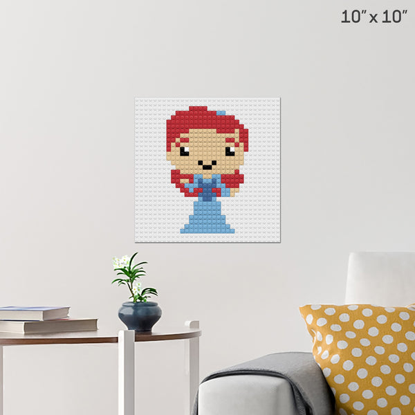 Ariel Pixel Art Wall Poster - Build Your Own with Bricks! - BRIK