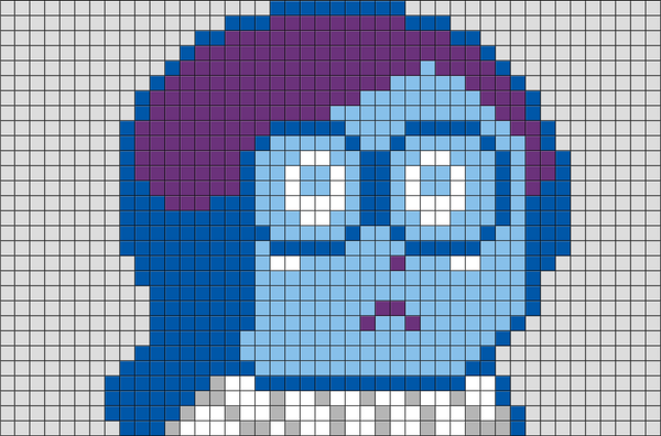 Inside Out Sadness Pixel Art – BRIK