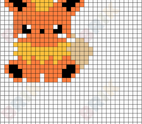 Minecraft Eevee Pixel Art Grid