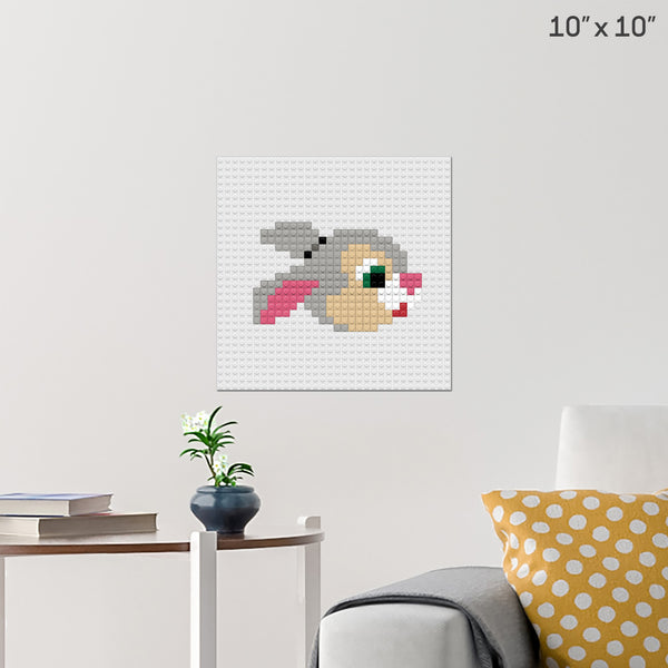 Bambi Thumper Pixel Art Wall Poster - Build Your Own with Bricks! - BRIK