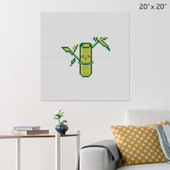 Bamboo Pixel Art Wall Poster - Build Your Own with Bricks! - BRIK