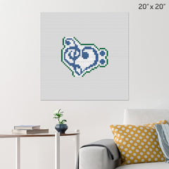 Bass Clef and Treble Clef Heart Pixel Art Wall Poster - Build Your Own ...