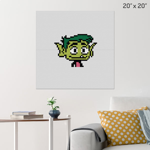 Beast Boy Pixel Art Wall Poster - Build Your Own with Bricks! - BRIK