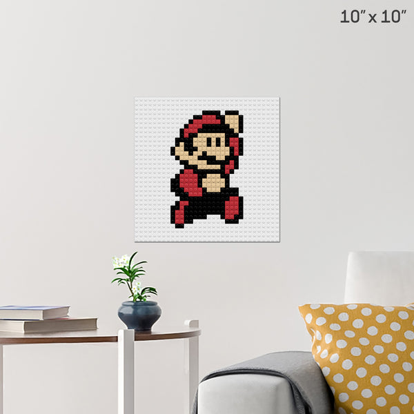 Big Mario Pixel Art Wall Poster - Build Your Own with Bricks! - BRIK