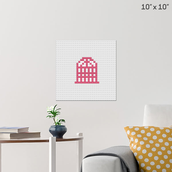 Bird Cage Pixel Art Wall Poster - Build Your Own with Bricks! - BRIK