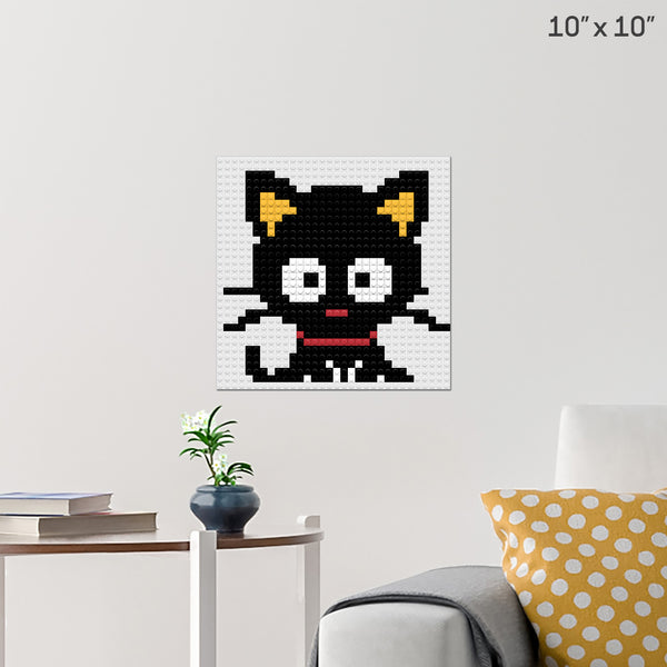 Black Cat Pixel Art Wall Poster - Build Your Own with Bricks! - BRIK