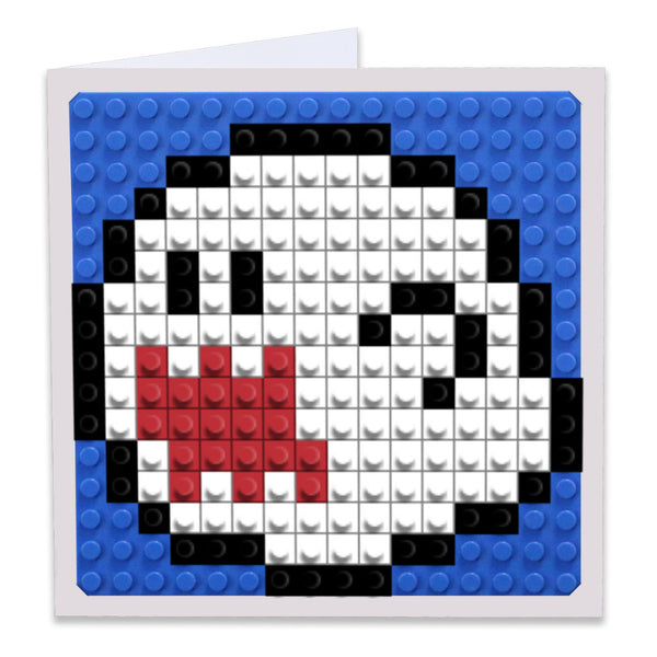 Boo Mario Pixel Art Build-On Greeting Card | BRIK