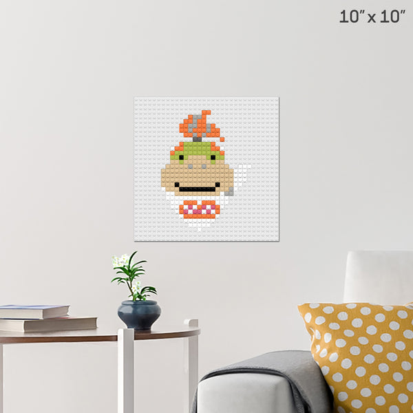 Bowser Jr. Pixel Art Wall Poster - Build Your Own with Bricks! - BRIK