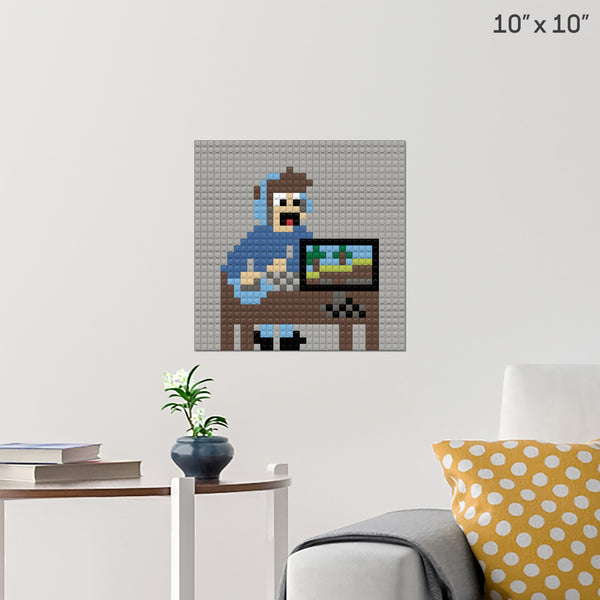 Boy playing game Wall Poster - Build Your Own with Bricks! - BRIK
