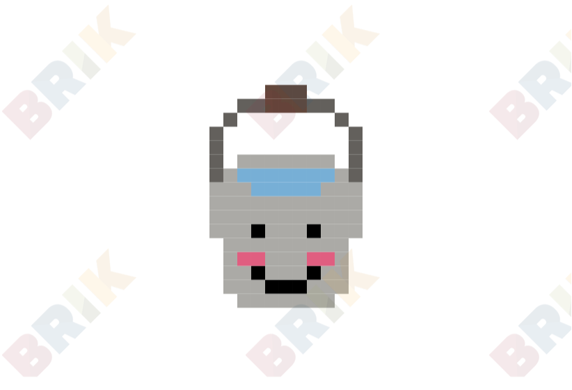 Minecraft Milk Bucket Pixel Art