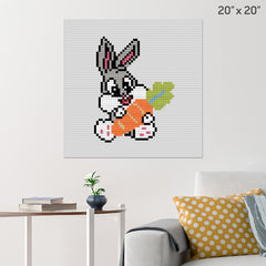 Bugs Bunny Pixel Art Wall Poster - Build Your Own with Bricks! - BRIK