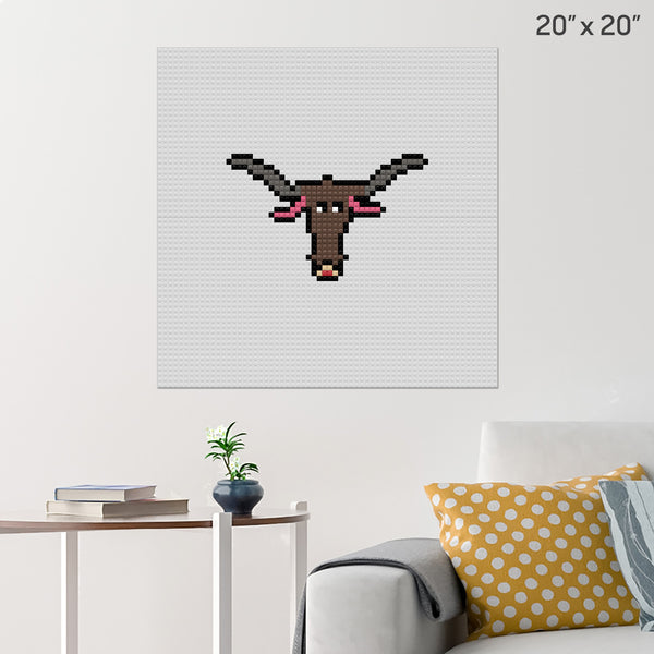 Bull Pixel Art Wall Poster - Build Your Own with Bricks! - BRIK