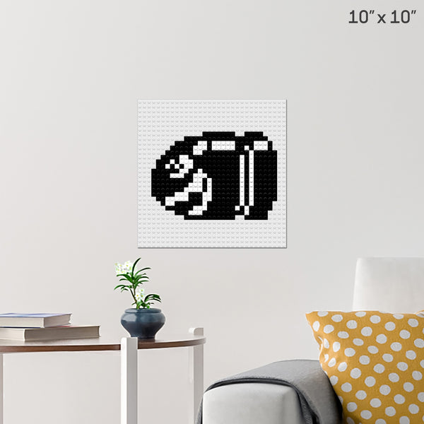 Bullet Bill Pixel Art Wall Poster - Build Your Own with Bricks! - BRIK