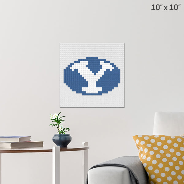BYU Logo Wall Poster - Build Your Own with Bricks! - BRIK