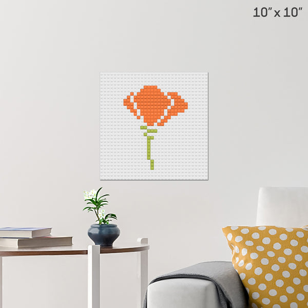 California Poppy Day Pixel Art Wall Poster - Build Your Own with Bricks ...