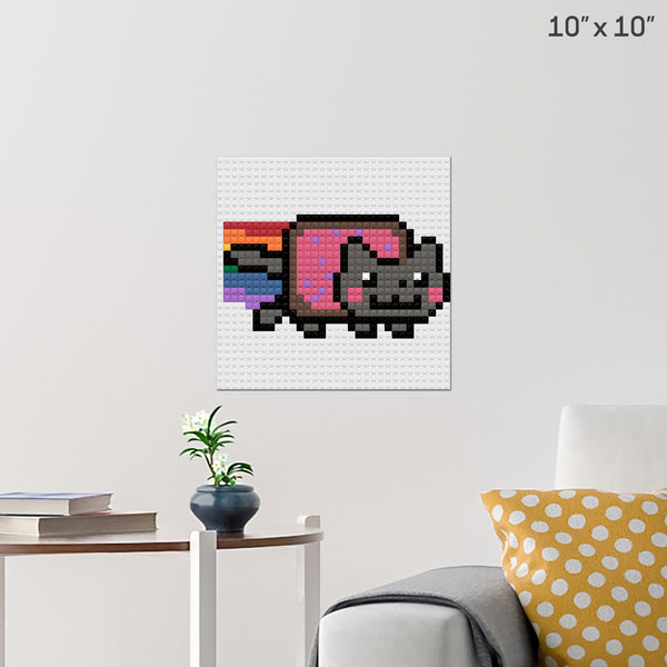 cat Wall Poster - Build Your Own with Bricks! - BRIK