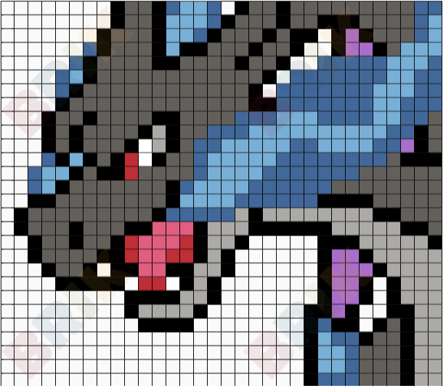 Minecraft Charizard Pixel Art Grid