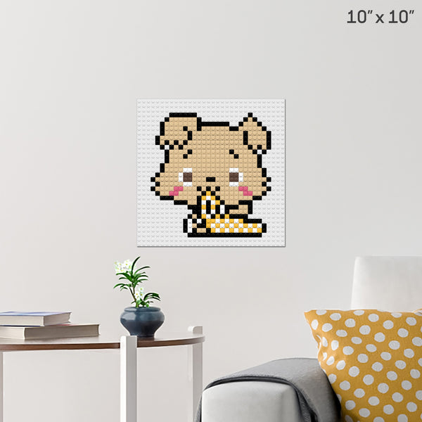 Chibimaru Pixel Art Wall Poster - Build Your Own with Bricks! - BRIK