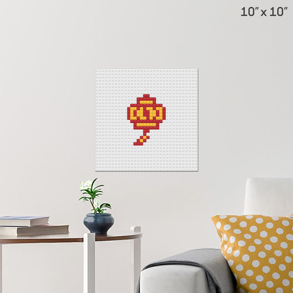 Chinese Lantern Pixel Art Wall Poster - Build Your Own with Bricks! - BRIK