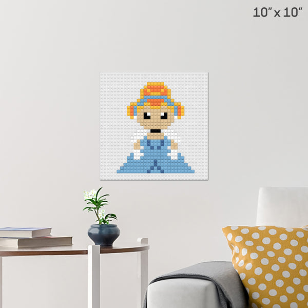 Cinderella Pixel Art Wall Poster - Build Your Own with Bricks! - BRIK
