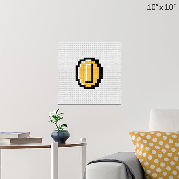 Coin Mario Pixel art Wall Poster - Build Your Own with Bricks! - BRIK