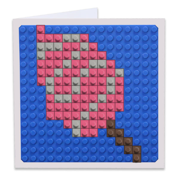 Cotton Candy Pixel Art Build-On Greeting Card | BRIK