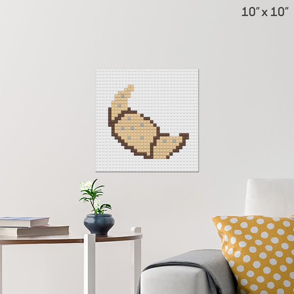 Croissant Pixel Art Wall Poster - Build Your Own with Bricks! - BRIK