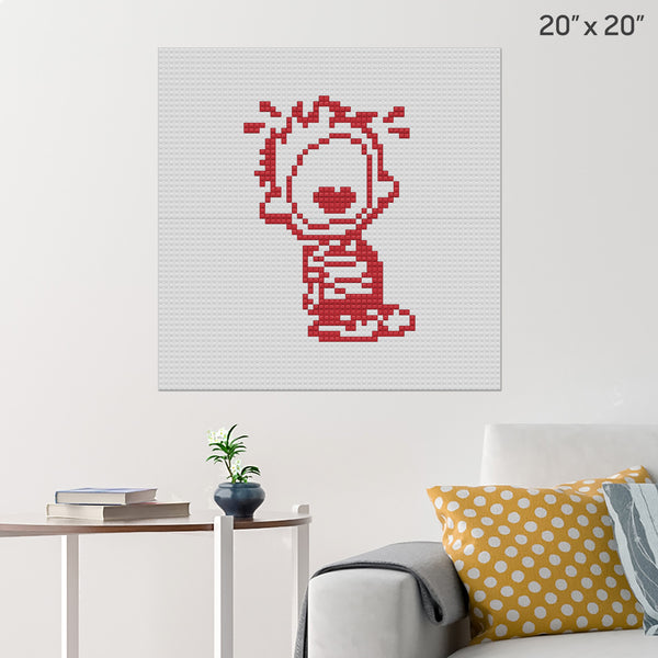 Crying Pixel Art Wall Poster - Build Your Own with Bricks! - BRIK